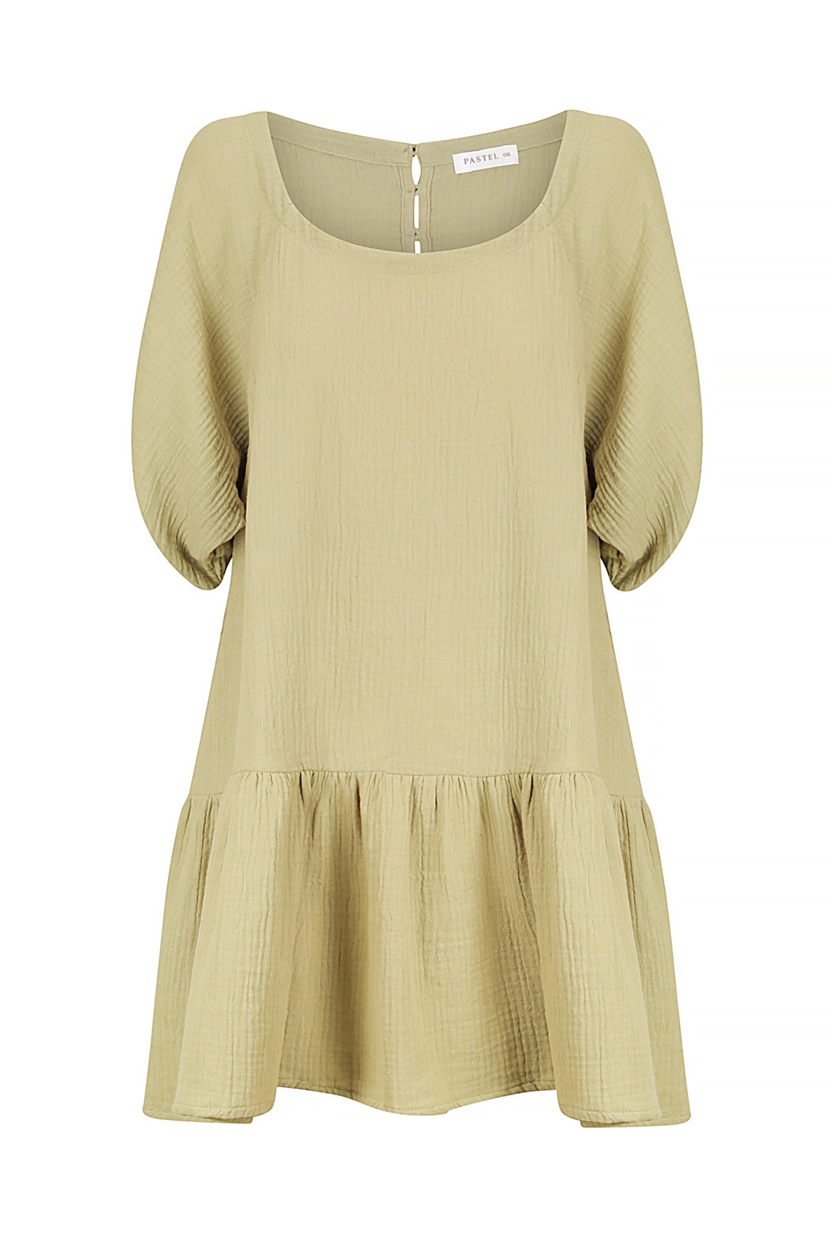 Solana Puff Sleeve Mini Dress - Sage | Pastel Byron Bay